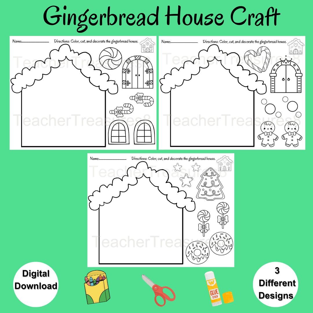 Gingerbread House Craft Christmas Craft Build A Gingerbread House ...