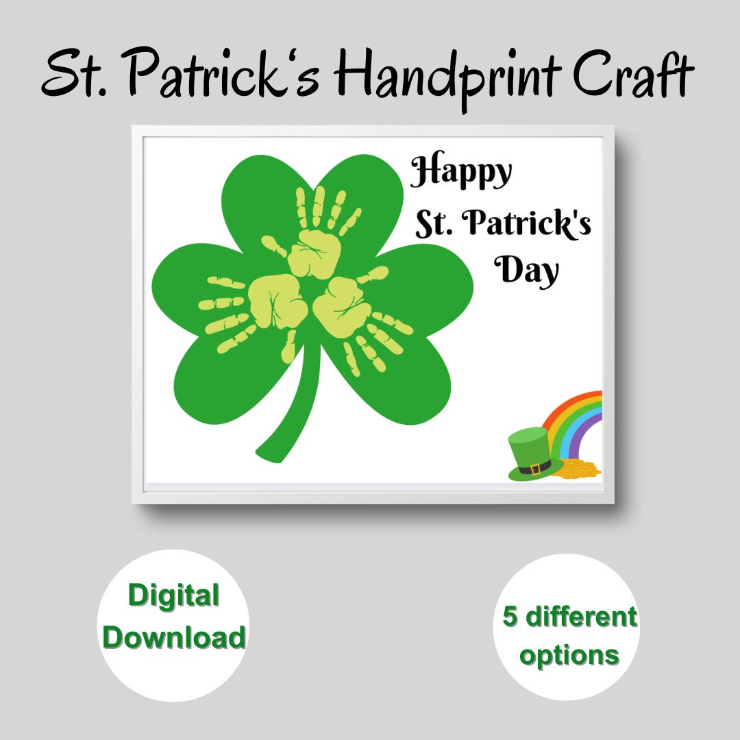 St Patricks Day Handprint Craft, Handprint Art, St Patrick Day Activity ...