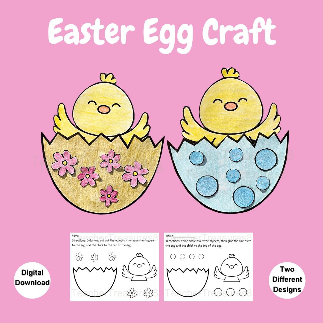 Easter Egg Craft Printable Activity Kid Homeschool Activity Craft for ...