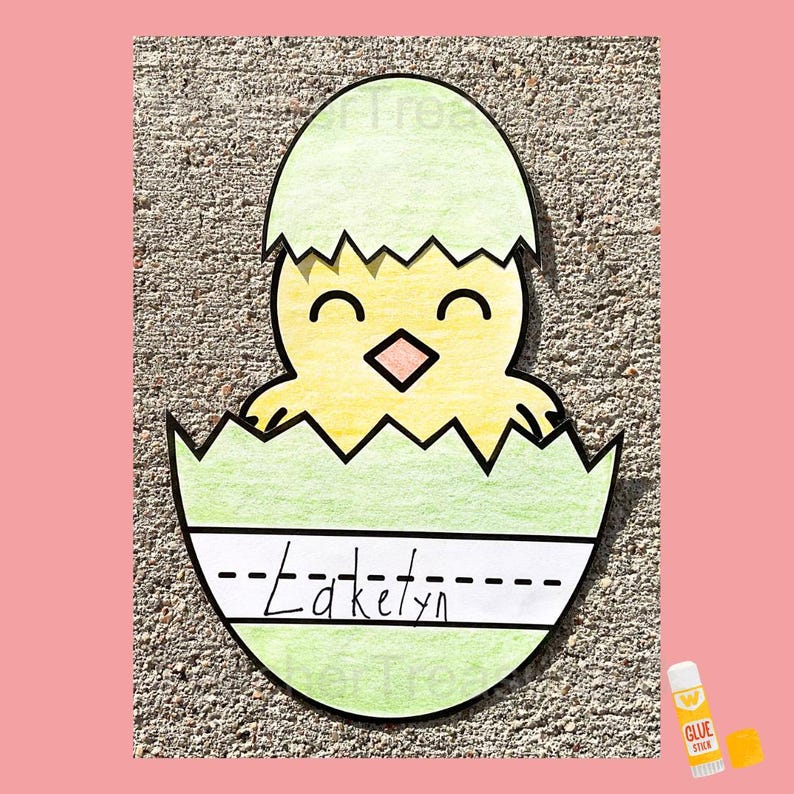 Chick in an Egg Craft Easter Egg Craft With Name Chick Egg Craft Easter ...
