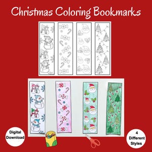 Christmas Coloring Bookmarks Printable Christmas Bookmark Christmas ...