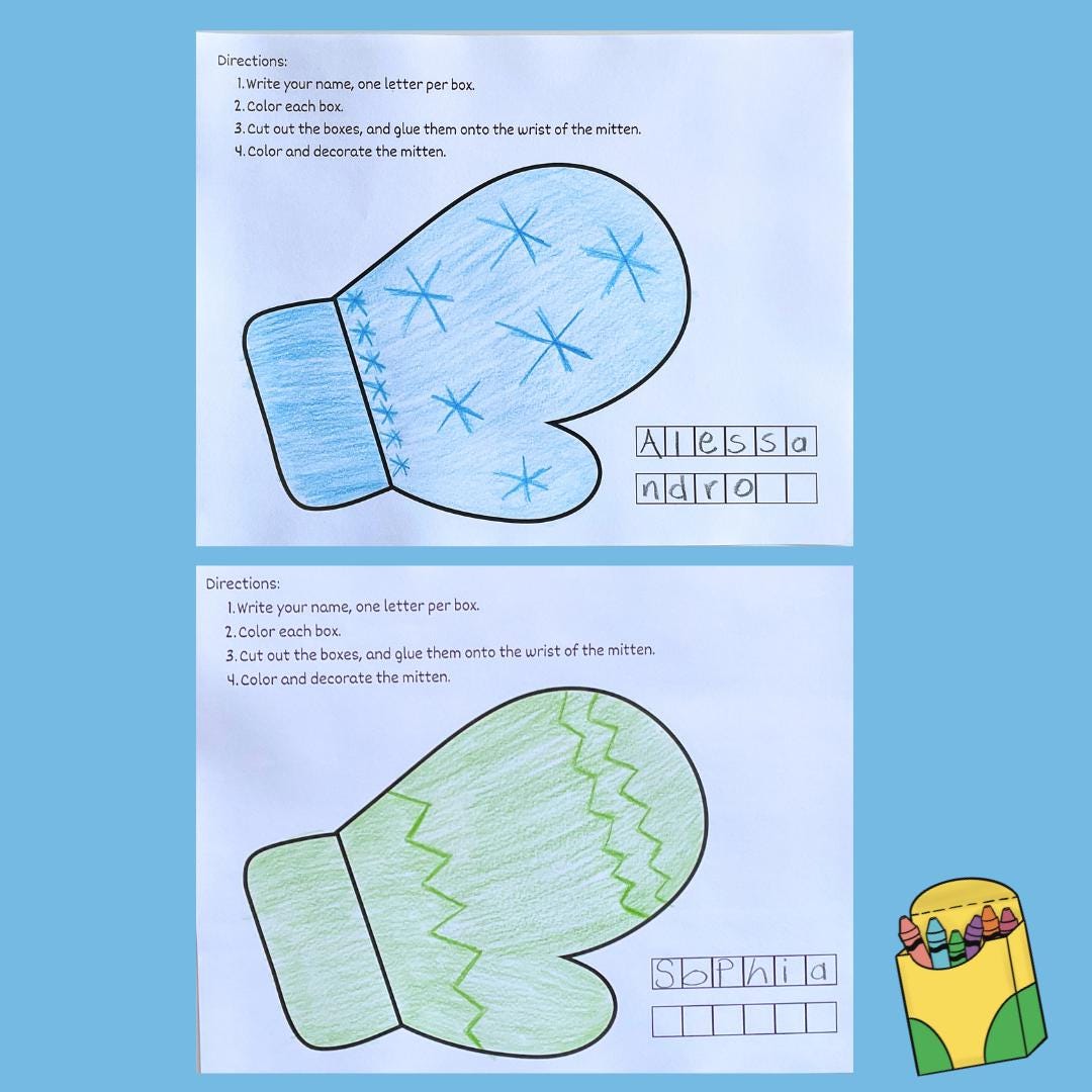 Mitten Craft Winter Craft Homeschool Activity Christmas Craft Christmas ...