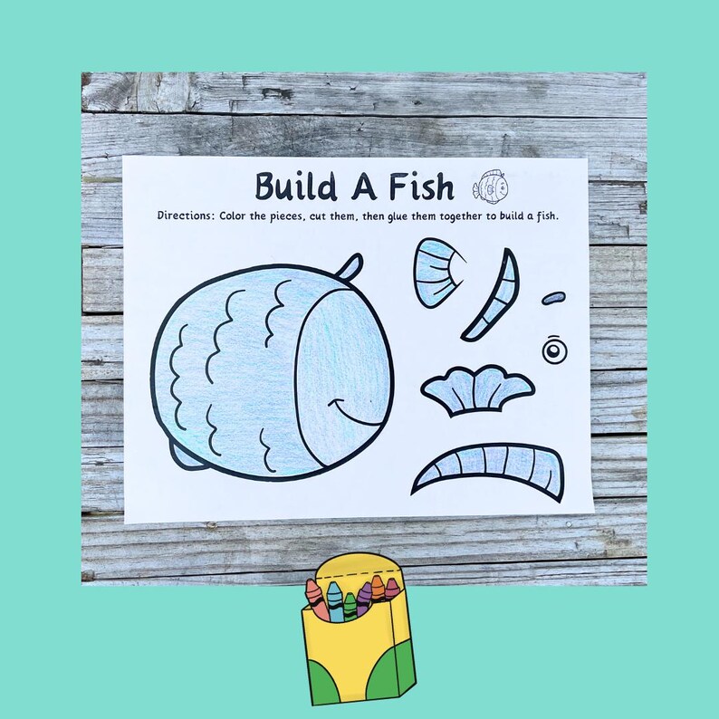 Build A Fish Craft Printable Activity Kids Craft DIY Craft Homeschool ...