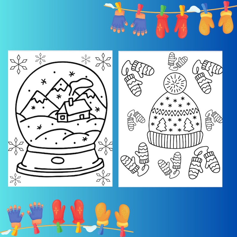 Printable Winter Coloring Pages, Winter Crafts, Kindergarten Artwork ...