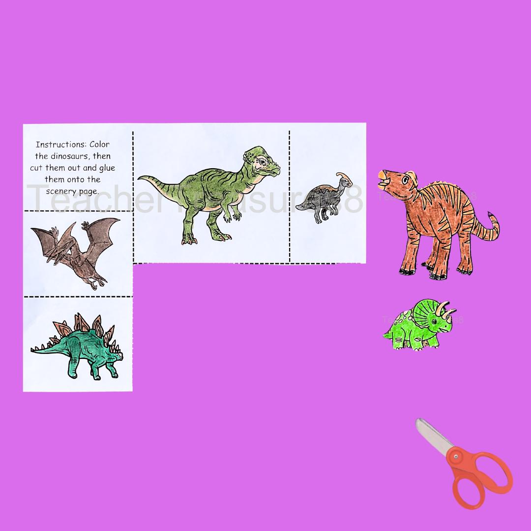 Dinosaur Habitat Craft Template, DIY Printable Kids Activity ...