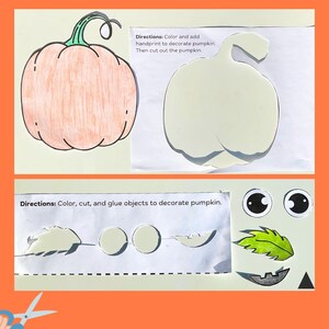 Handprint Pumpkin Craft Halloween Printable Fall Craft Pumpkin Face ...