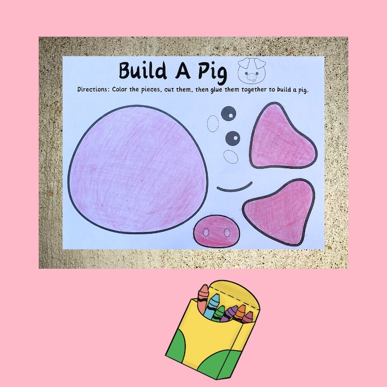 Build A Pig Craft Printable Activity Summer Craft Homeschool Activity ...
