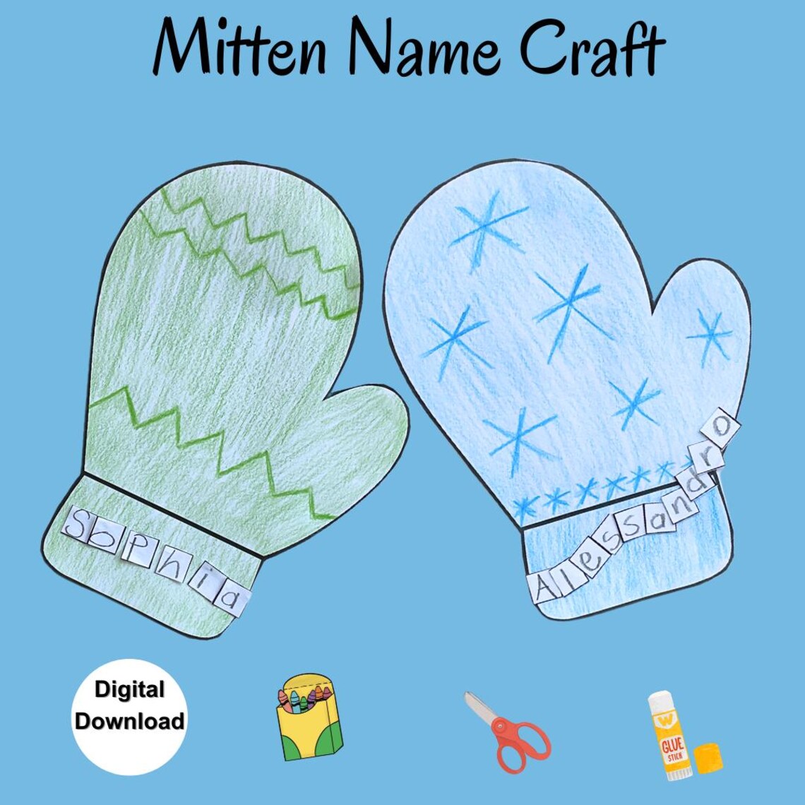 Mitten Craft Winter Craft Homeschool Activity Christmas Craft Christmas ...