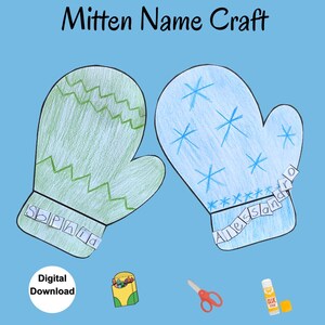 Mitten Craft Winter Craft Homeschool Activity Christmas Craft Christmas ...