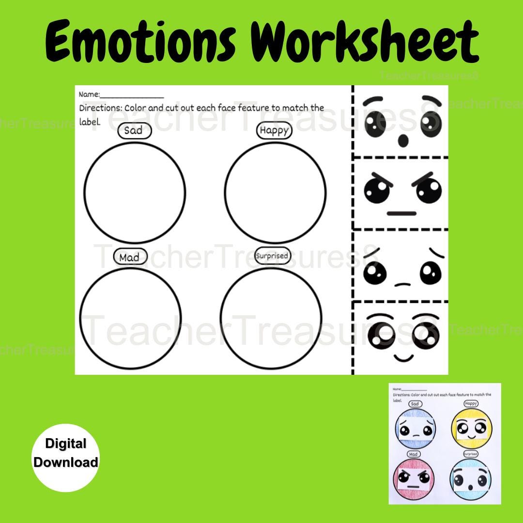 Emotions Printable Worksheet Emotional Awareness Feelings Interactive ...