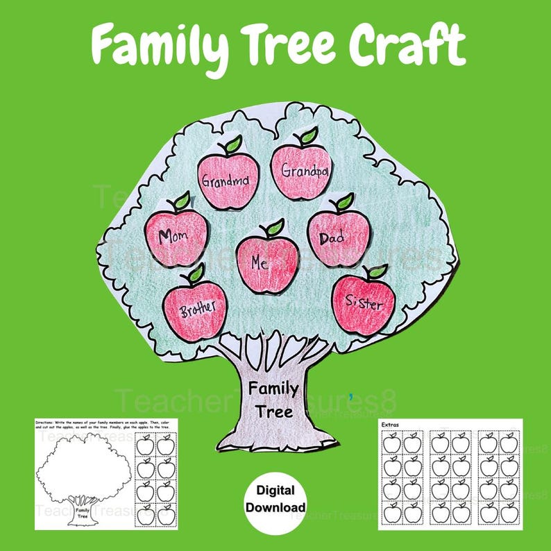 Family Tree Craft, Family Tree Template, Label Family Tree, Build A ...