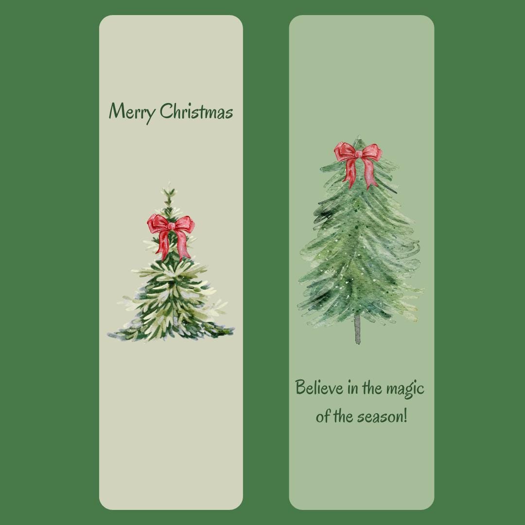 Printable Christmas Book Digital Download Bookmark Printable Gift Book ...