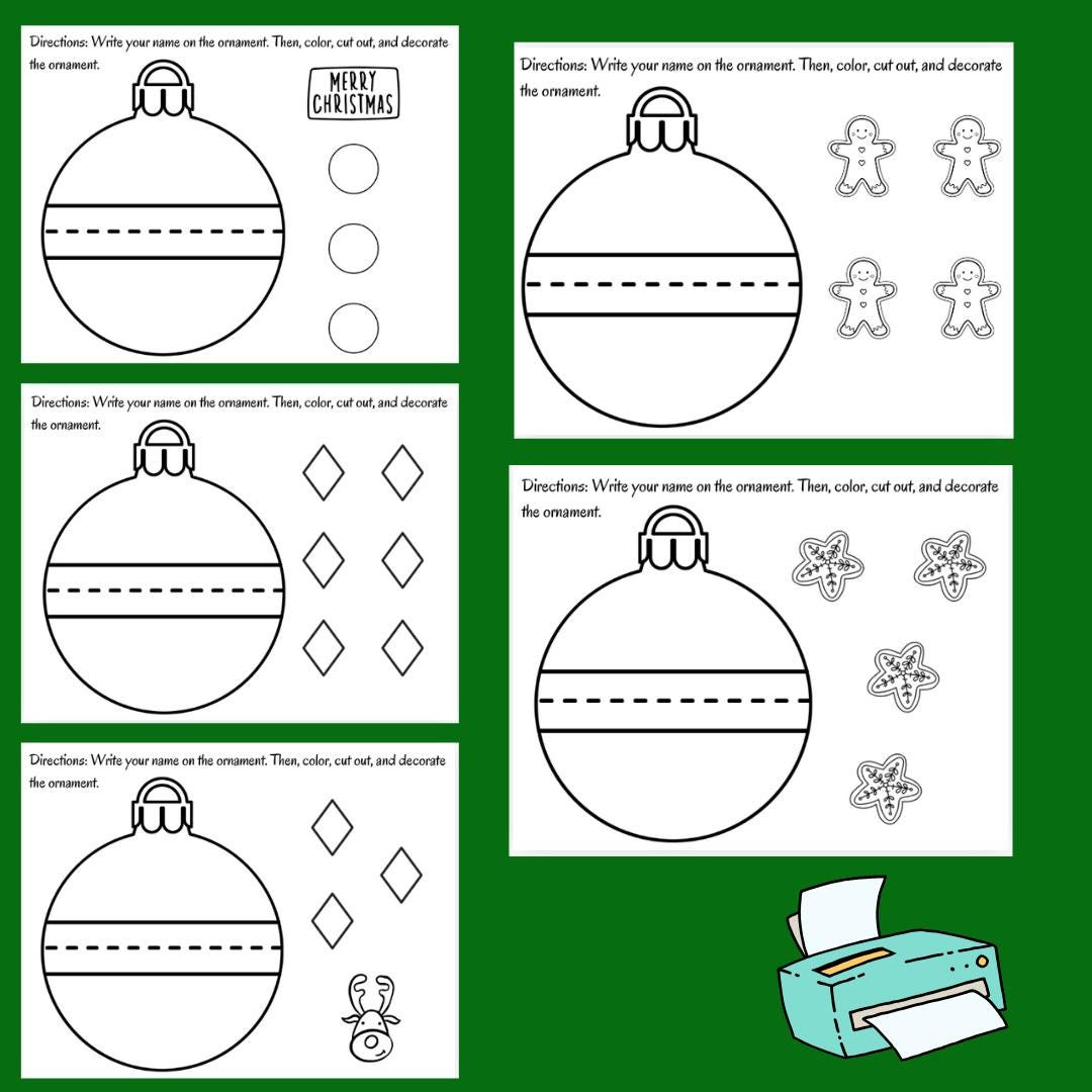 Printable Christmas Ornaments Make an Ornament DIY Paper Ornaments Kids ...