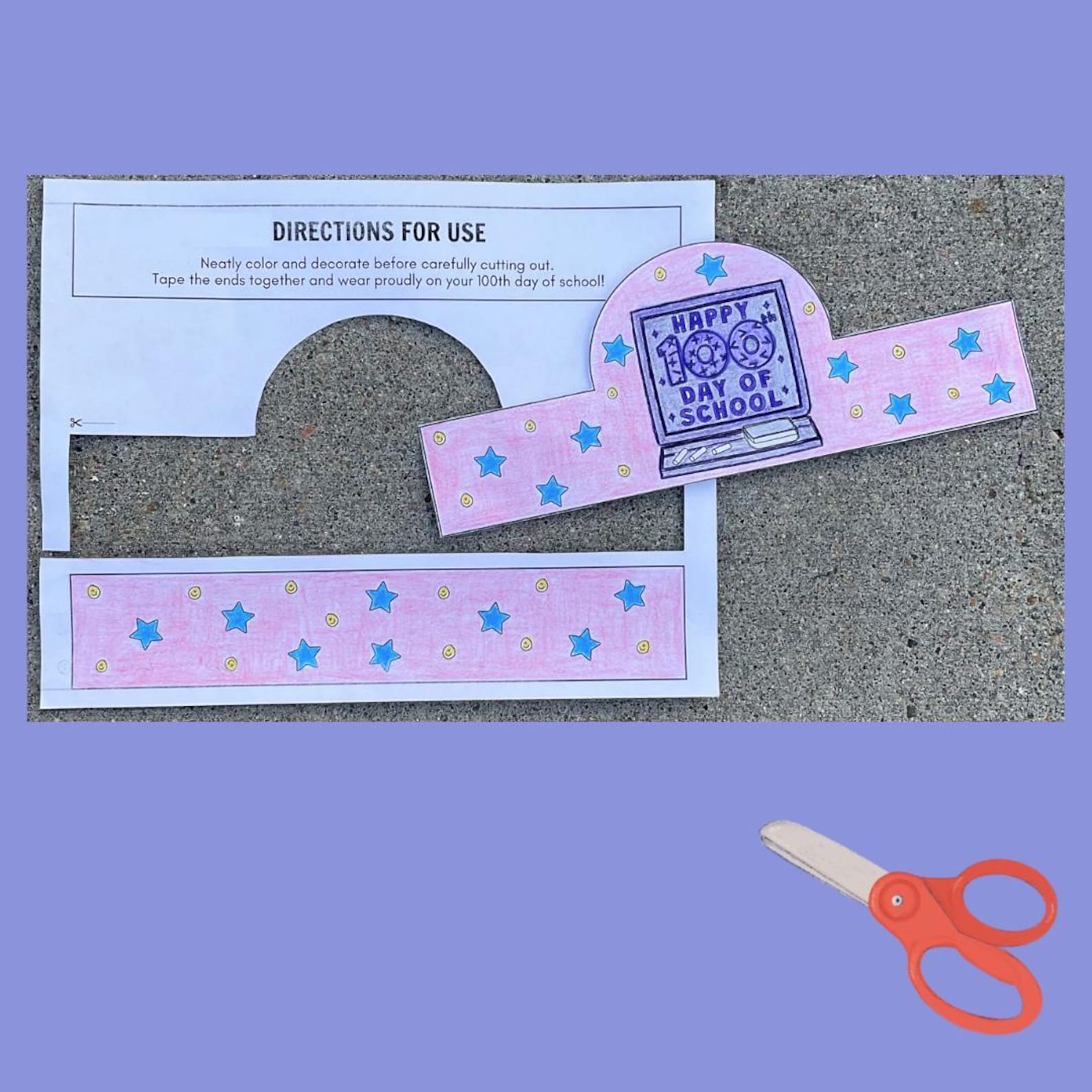 100 Days of School Paper Crown 100 Days Smarter Hat 100th Day of School ...