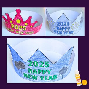 New Year Crown Craft Printable Activity Homeschool Activity Paper Crown ...