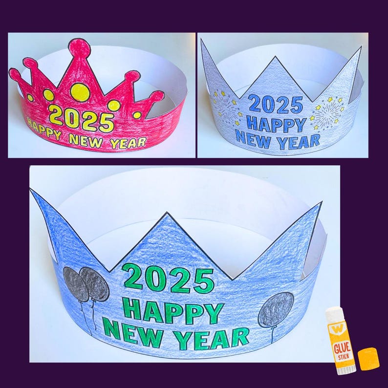 New Year Crown Craft Printable Activity Homeschool Activity Paper Crown ...