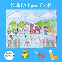 Build-a-farm Craft: Kids' Printable Farm Animal Activity (PDF) - Etsy