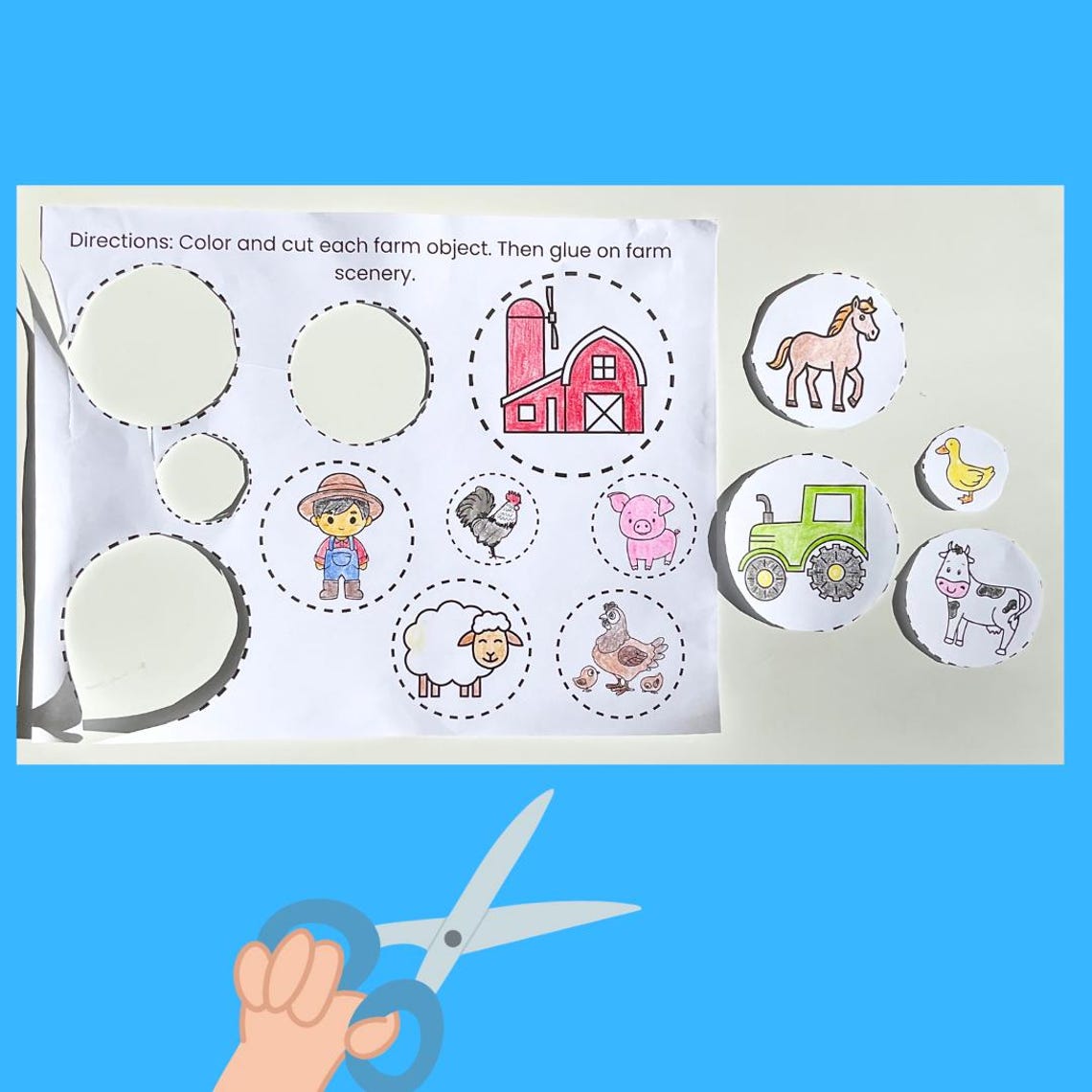 Build A Farm Craft Printable Download Build A Barnyard Farm Craft ...
