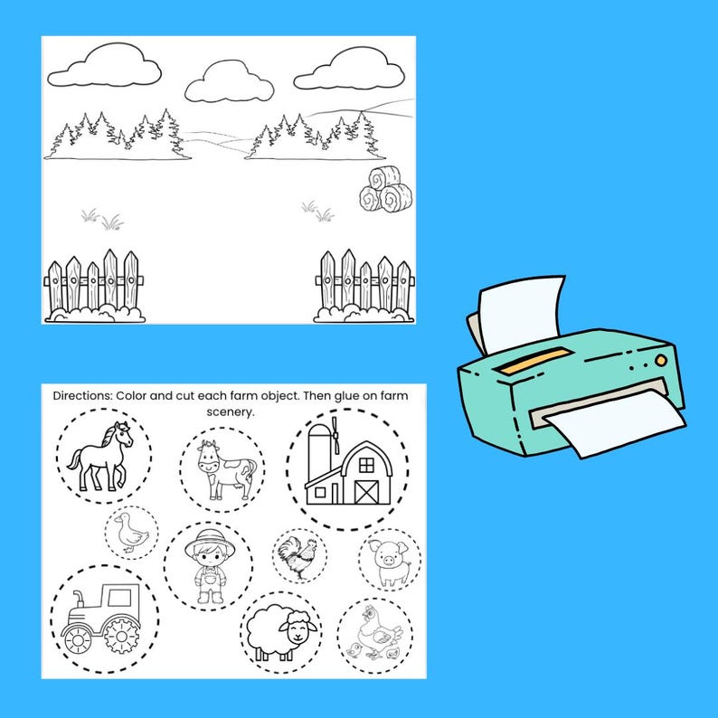 Build A Farm Craft Printable Download Build A Barnyard Farm Craft ...