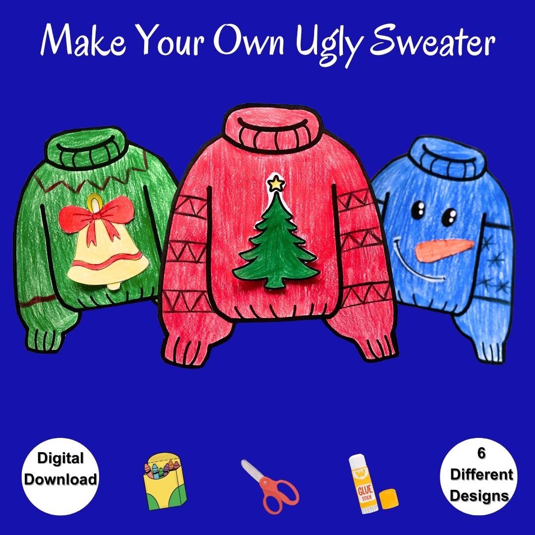 Ugly Sweater Craft: Christmas Printable Paper Craft (PDF) - Etsy