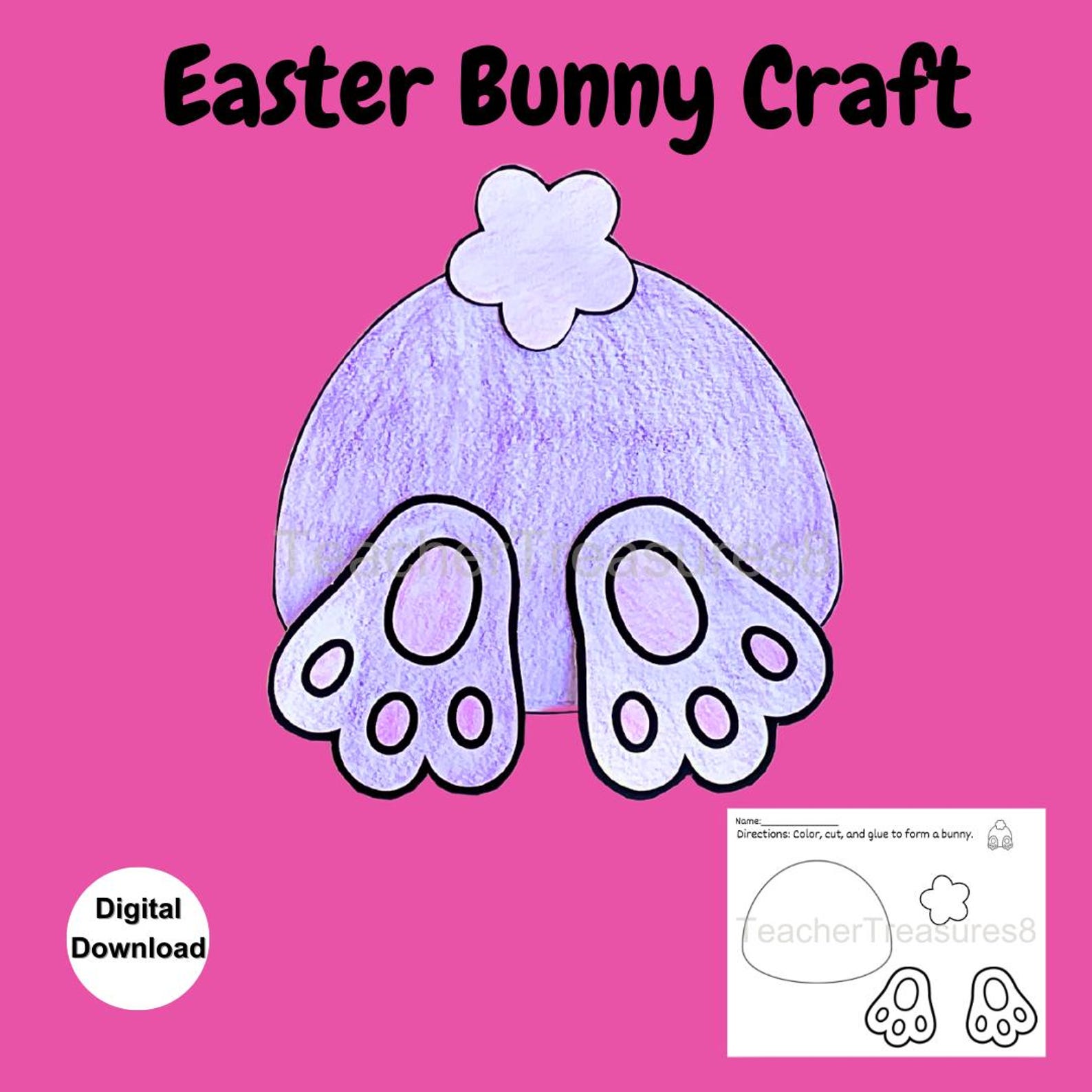 Easter Bunny Craft Printable Easter Bunny Easter Kids Craft DIY Kids ...