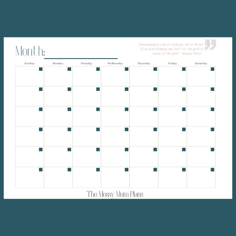 LARGE A3 UNDATED CALENDAR A4 Size Day & Month Organiser Homemaker ...