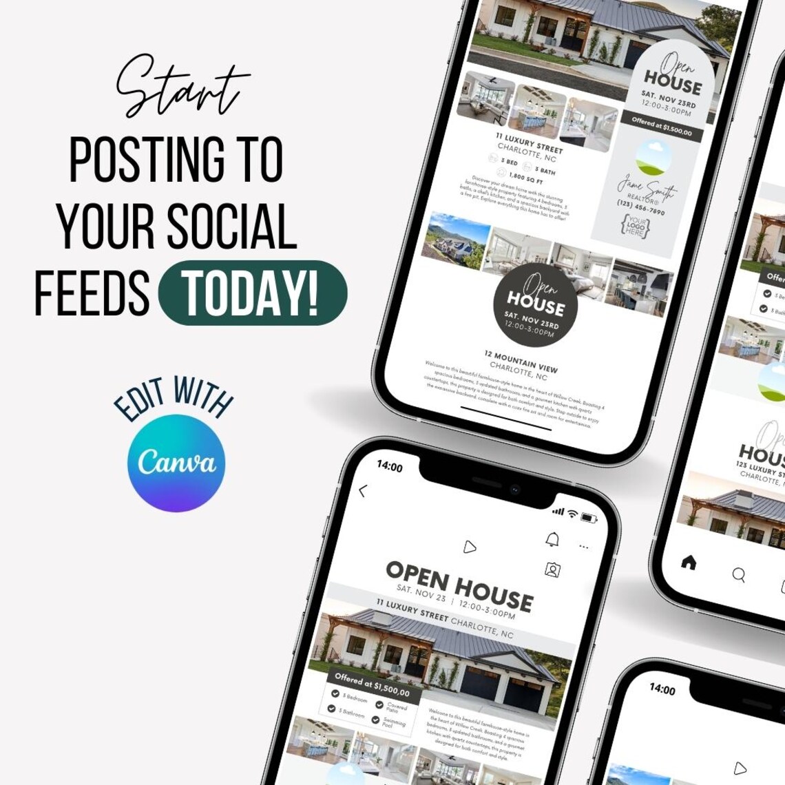 Open House Real Estate Marketing Package - Customizable - Etsy