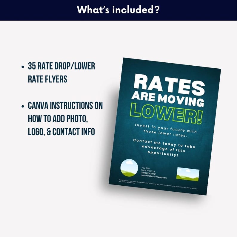 Customizable Loan Officer Marketing - Rate Drop/lower Rate FLYER ...