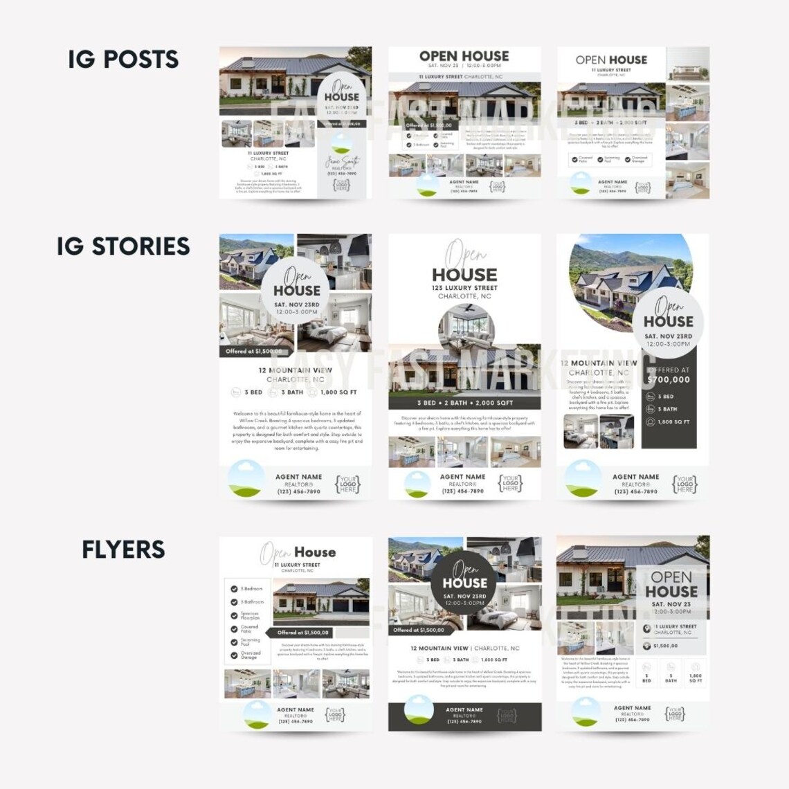 Open House Real Estate Marketing Package - Customizable - Etsy