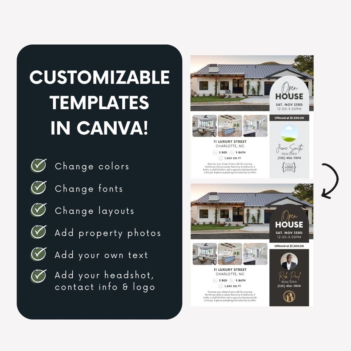 Open House Real Estate Marketing Package - Customizable - Etsy