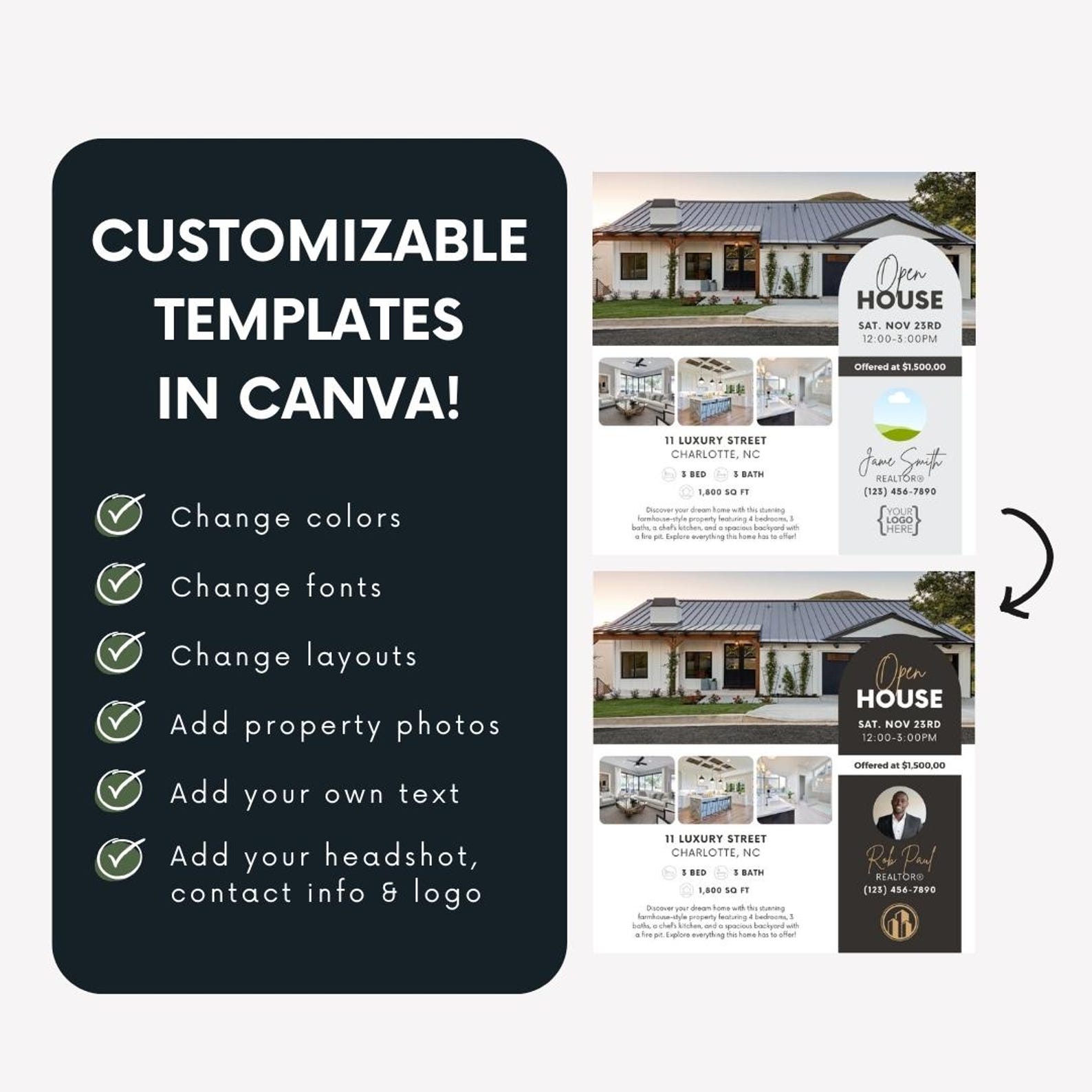 Open House Real Estate Marketing Package - Customizable - Etsy