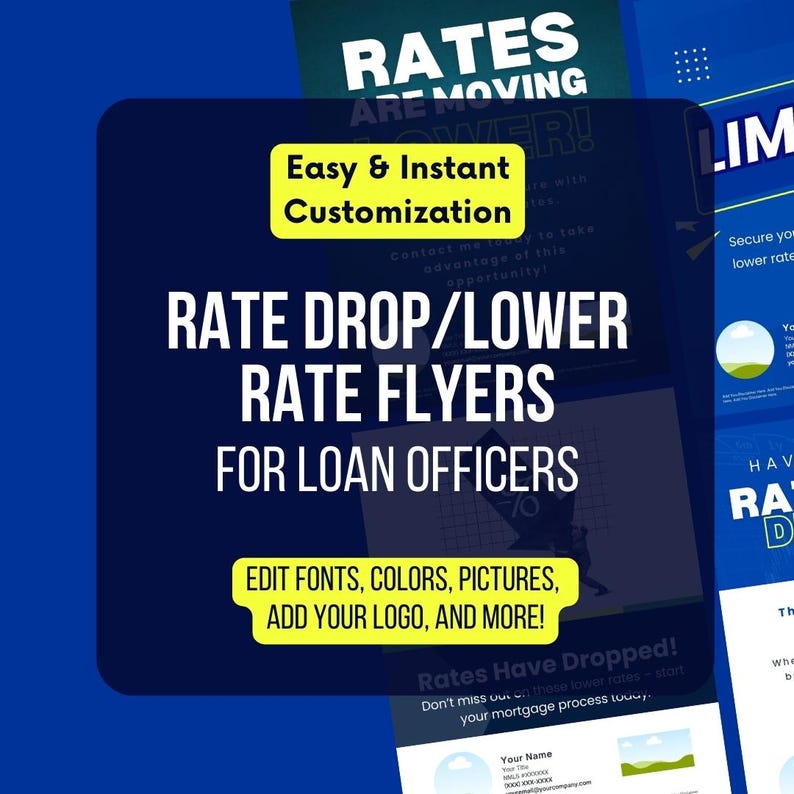 Customizable Loan Officer Marketing - Rate Drop/lower Rate FLYER ...