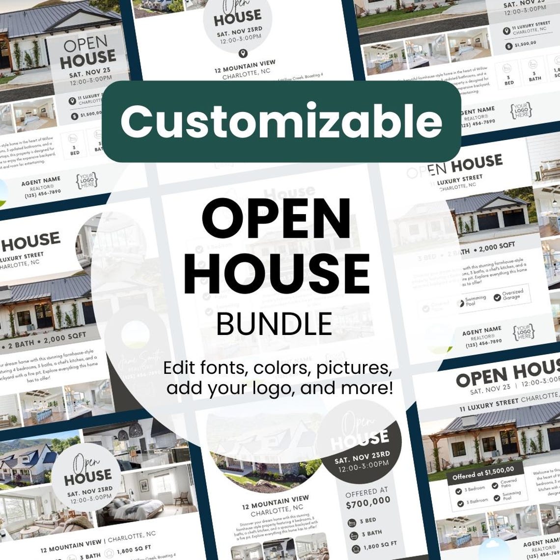 Open House Real Estate Marketing Package - Customizable - Etsy