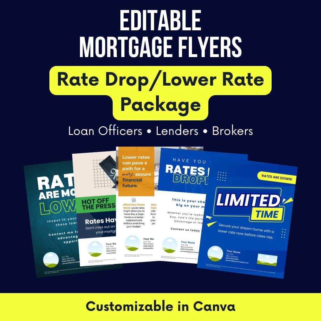 Customizable Loan Officer Marketing - Rate Drop/lower Rate FLYER ...