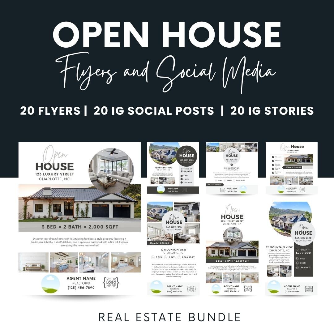 Open House Real Estate Marketing Package - Customizable - Etsy