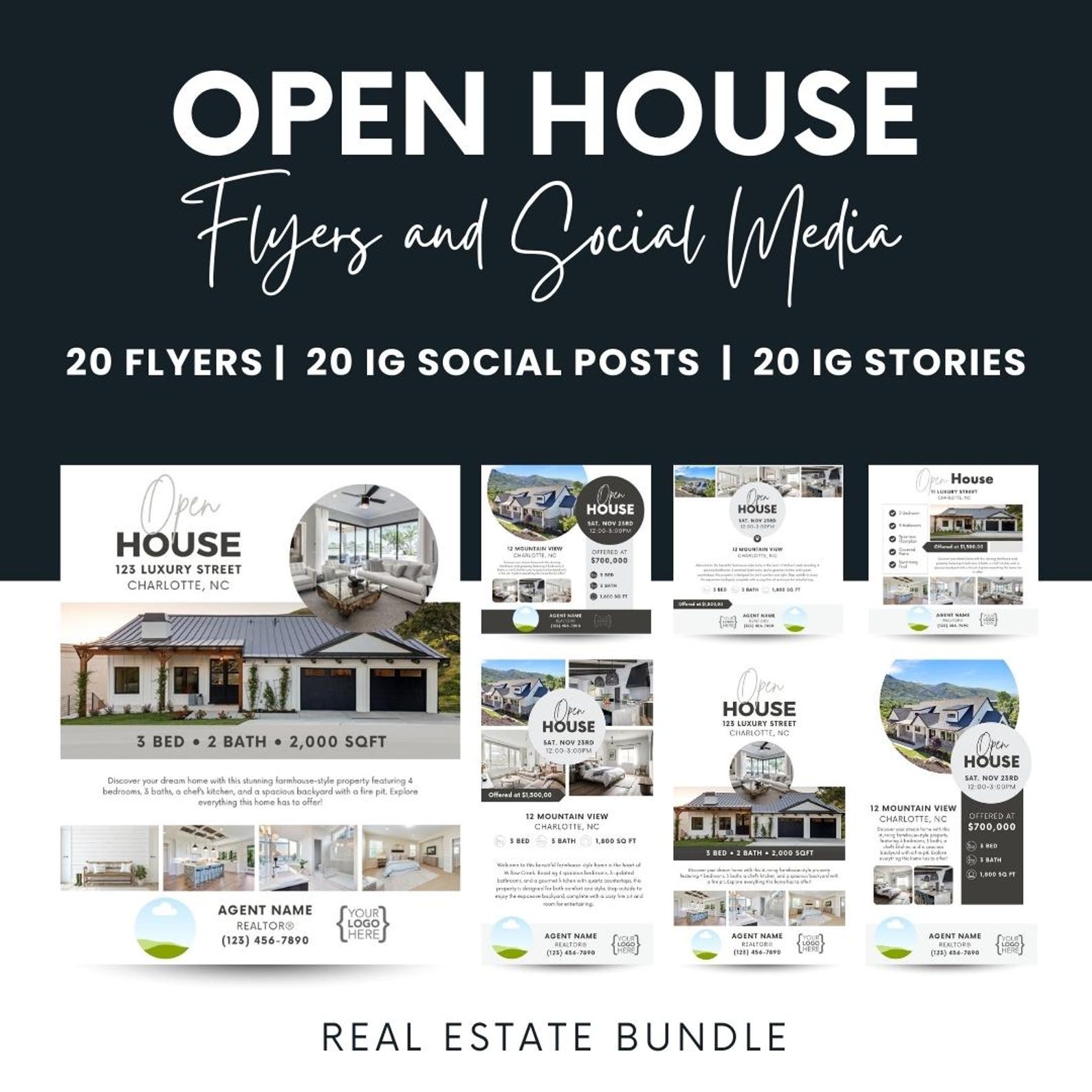 Open House Real Estate Marketing Package - Customizable - Etsy