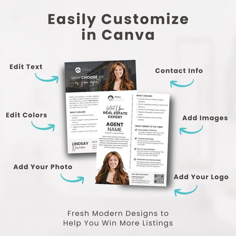 Real Estate Agent Introduction Flyer Bundle | Canva Templates for ...