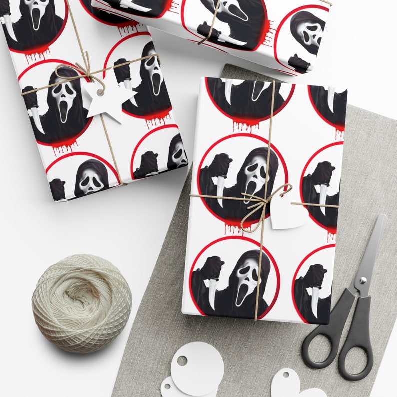 Ghostface Gift Wrap Paper Scream Movie Wrapping Paper Horror Wrapping ...