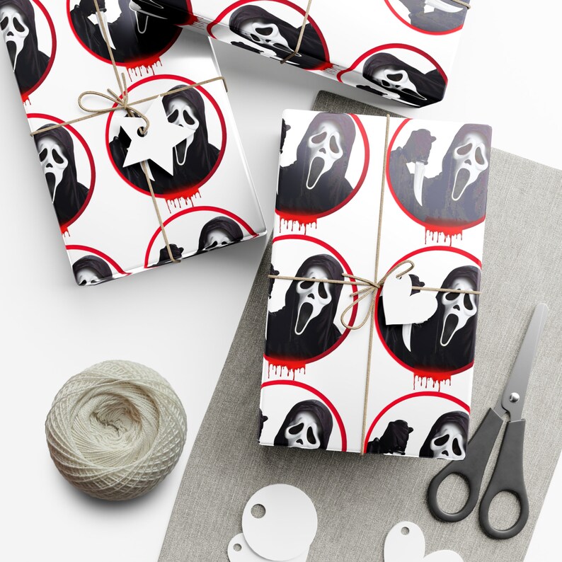 Ghostface Gift Wrap Paper Scream Movie Wrapping Paper Horror Wrapping ...