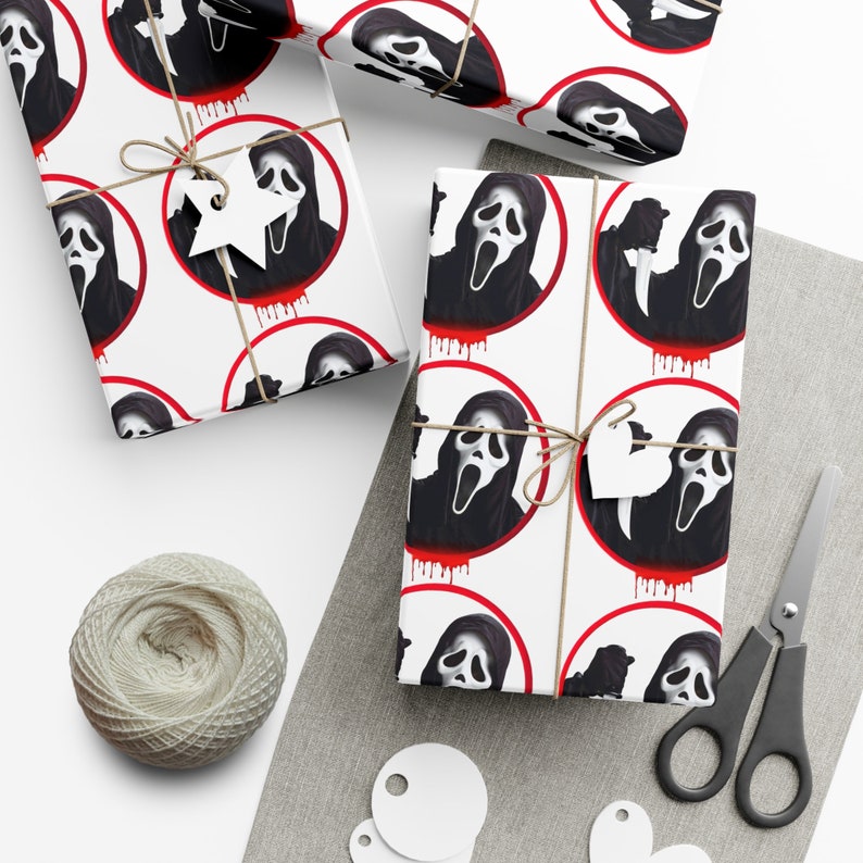 Ghostface Gift Wrap Paper Scream Movie Wrapping Paper Horror Wrapping ...