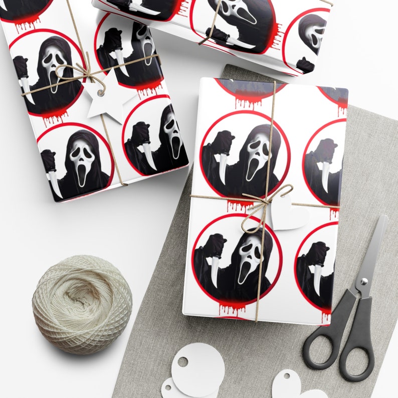 Ghostface Gift Wrap Paper Scream Movie Wrapping Paper Horror Wrapping ...