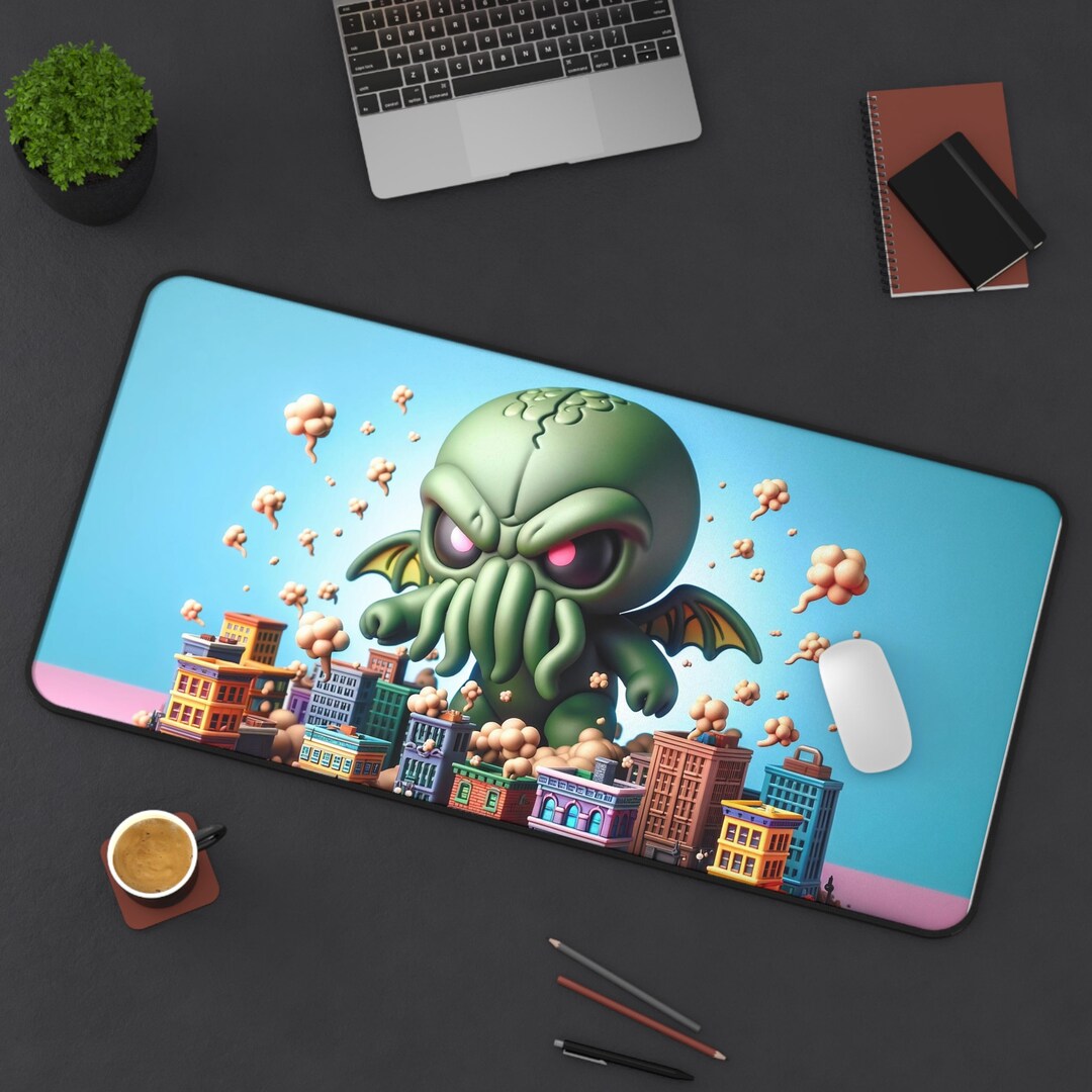 Chibi Cthulhu Gaming Desk Mat Funny Cthulhu Mouse Pad for Gamers Cute ...