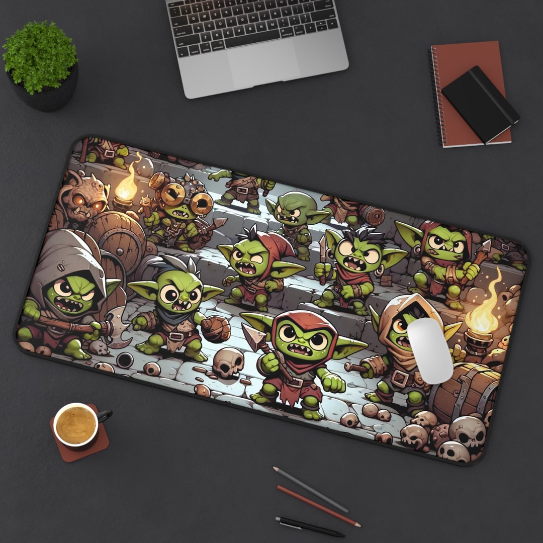 Cute Chibi Goblin Horde in Dungeon D&D Gaming Mat Desk Mat Mouse Pad ...
