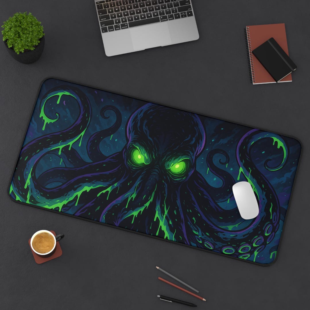 Cthulhu Themed Desk Mat Gamer Accessories Office Decor Mouse Pad Unique ...