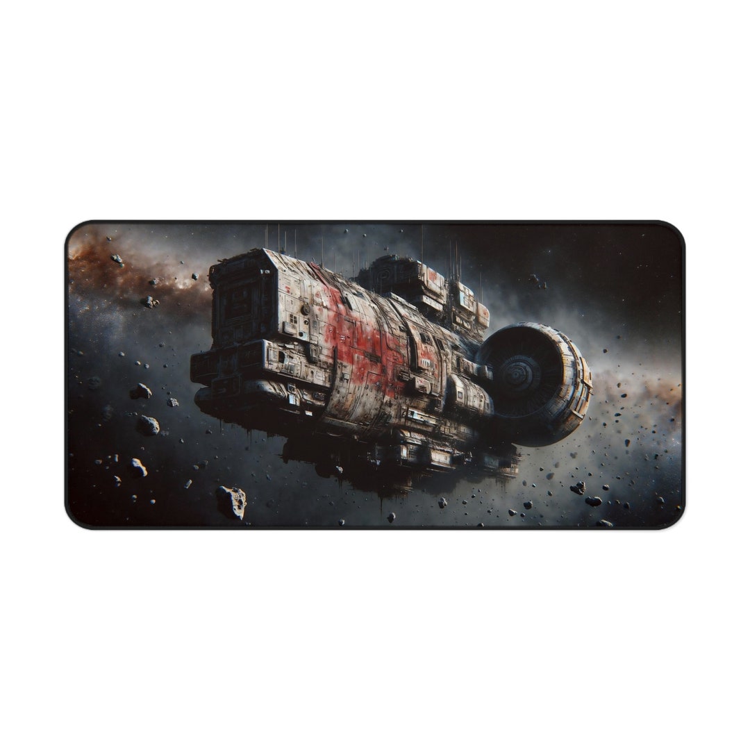 Weathered Mining Astroid Drill Spacecraft Gaming Mat Futuristic Mouse ...