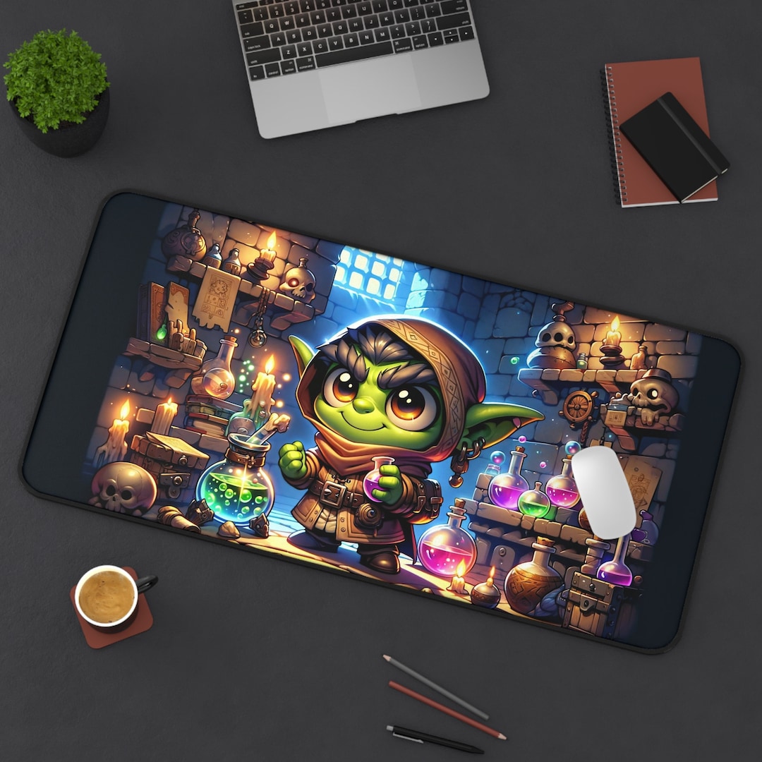 Cute Chibi Goblin Alchemist in Dungeon D&D Gaming Mat Desk Mat Mouse ...