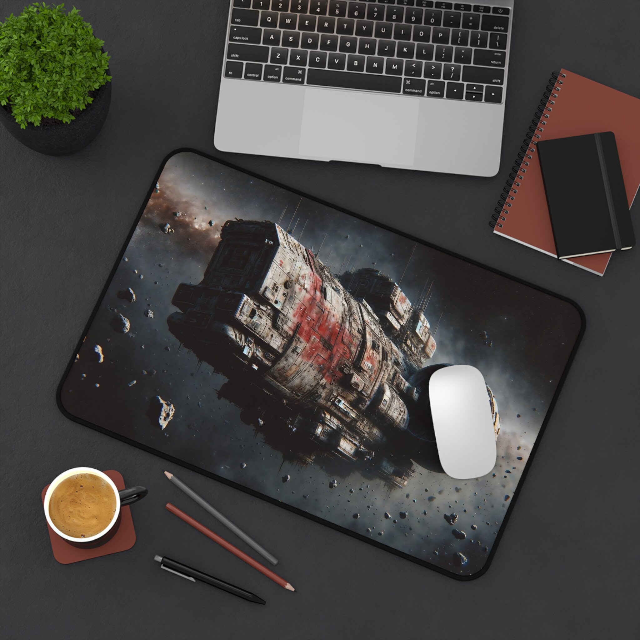 Weathered Mining Astroid Drill Spacecraft Gaming Mat Futuristic Mouse ...