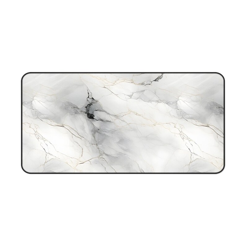 White Marble Print Desk Mat, Non-slip Office Protector - Etsy