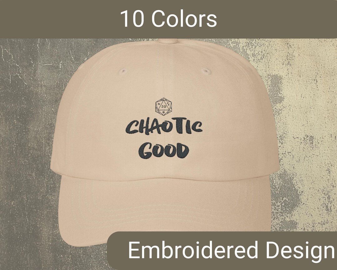 Chaotic Good D&D Hat RPG Alignment Cap Embroidered Chaotic Good Gamer ...