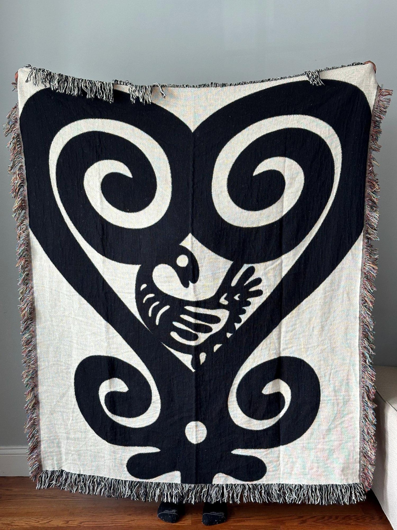 Sankofa Adinkra Symbol Woven Jacquard Throw Blanket Tapestry Ghana West ...